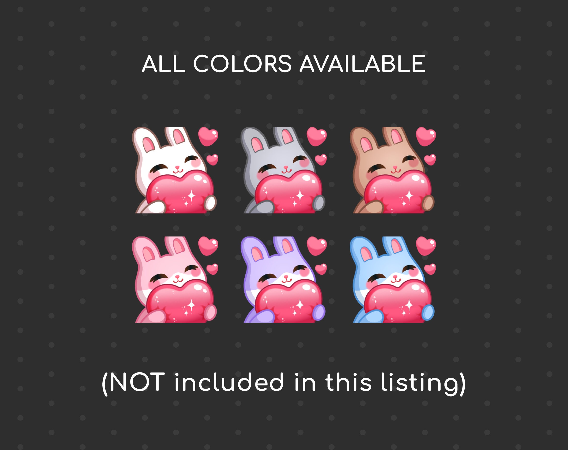 10 Cute White Bunny Rabbit Emotes pack 2 for Twitch, Youtube, Discord ...