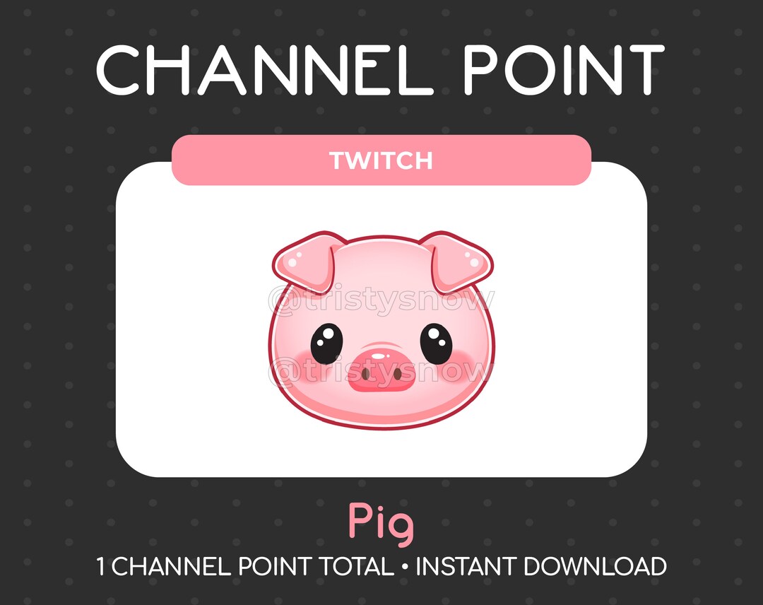 1 Cute Pig Channel Point/emote for Twitch, Youtube, Discord, Stream ...
