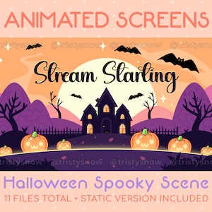 Animated + Static Halloween Spooky Scene Stream Screens for Twitch ...