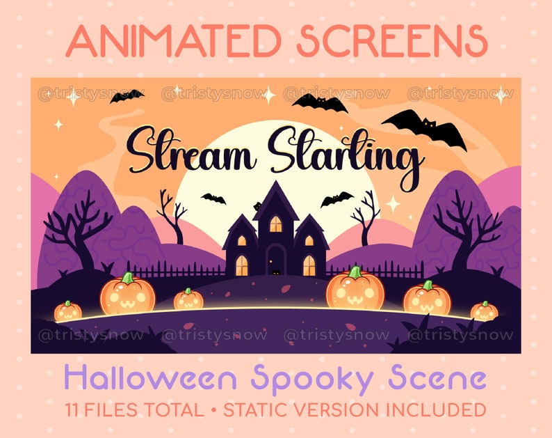 Animated Static Halloween Spooky Scene Stream Screens for Twitch ...