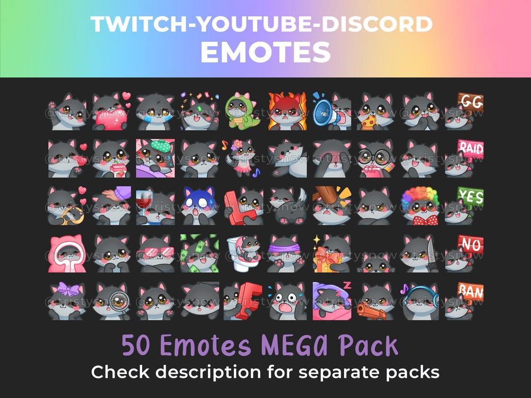 50 Cute Shadow Fox Emotes Mega Pack for Twitch Youtube - Etsy