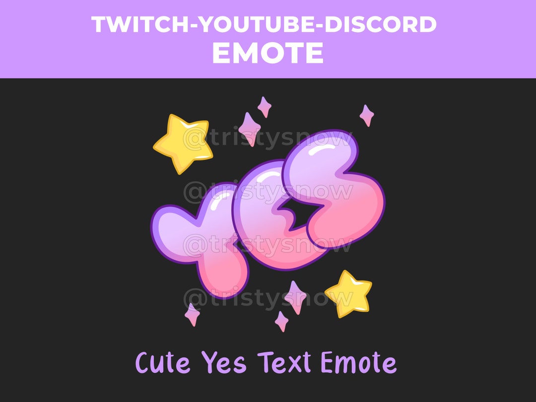 1 Cute Pink/purple YES Emote for Twitch Youtube Discord - Etsy