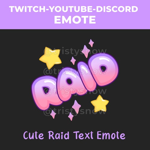 1 Cute Pink/purple RAID Emote for Twitch Youtube Discord - Etsy