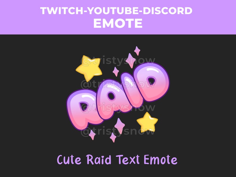 1 Cute Pink/purple RAID Emote for Twitch Youtube Discord - Etsy