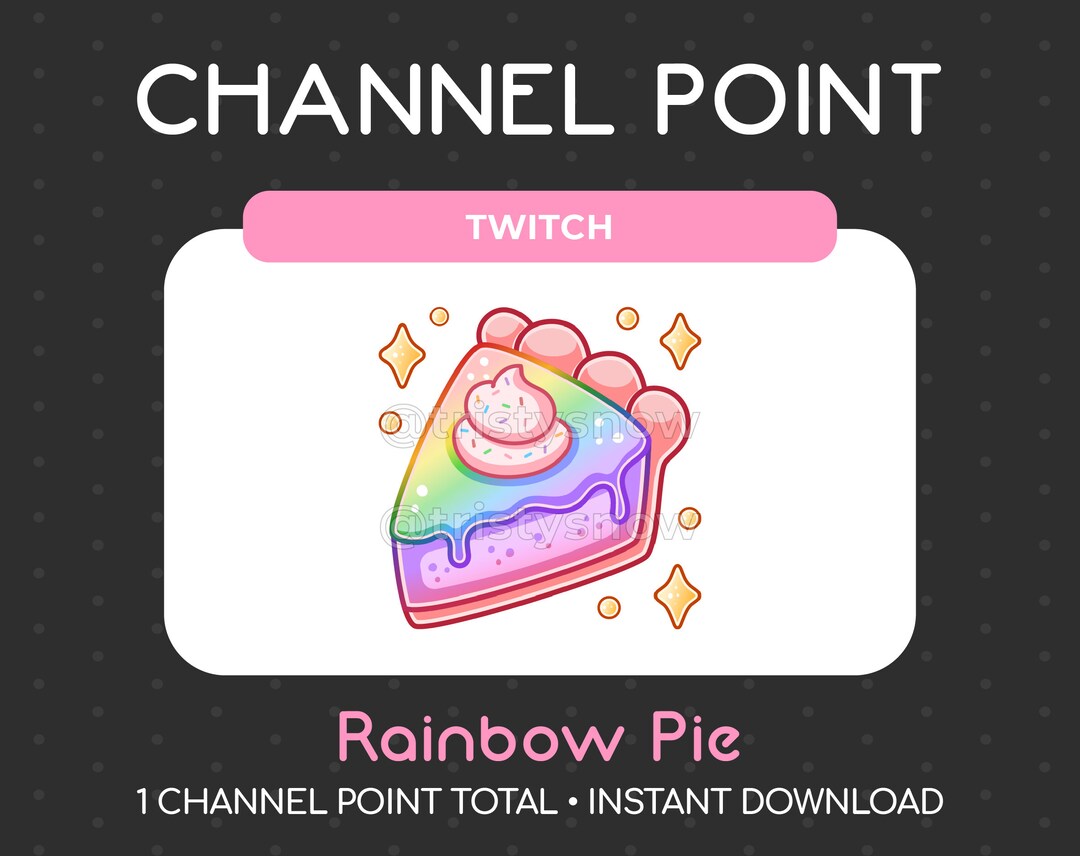 1 Cute Rainbow Pie Channel Point/emote for Twitch, Youtube, Discord ...