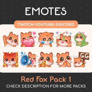 10 Fox Twitch Emotes Pack 3 - Etsy