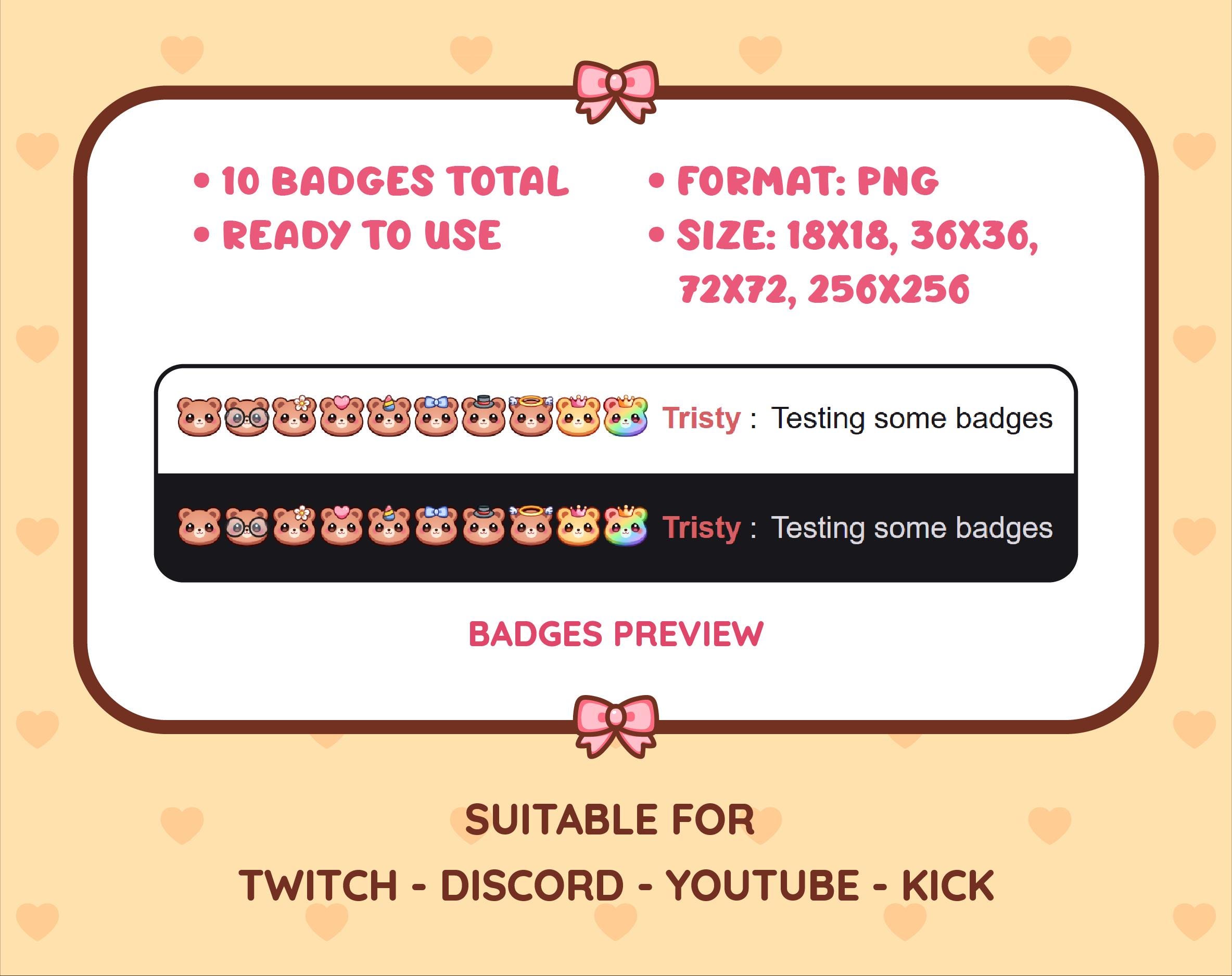 10 Cute Brown Bear Sub/bit Badges/emotes for Twitch, Discord, Youtube ...