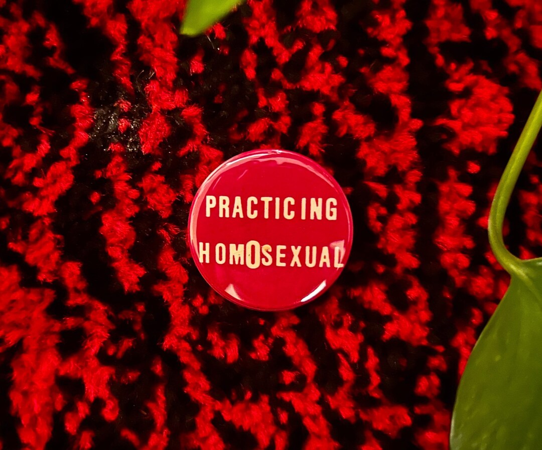 Practicing Homosexual Vintage 1980s/1990s Classic Button Replica. 1.5 ...