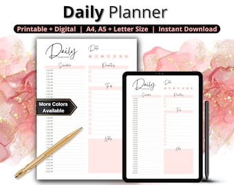Printable Daily Planner, Digital Daily Planner, Undated Planner ...