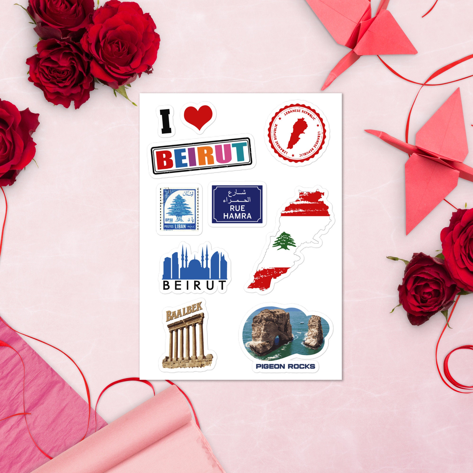 Beirut Lebanon Sticker Sheet Laptop High Quality Lebanon Sticker ...