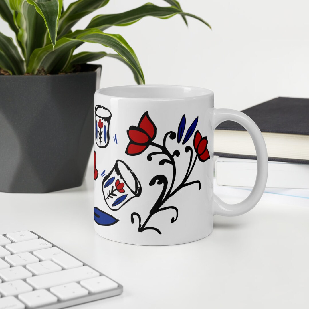Lebanese Coffee Mug | Traditional Coffee Cup | Flowery Design | Beirut ...