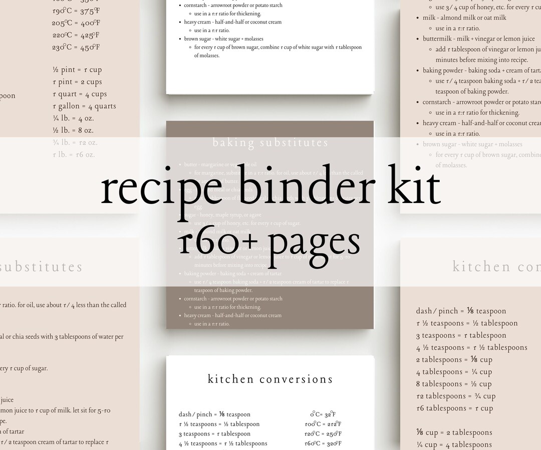 Recipe Card | Cookbook Template | Grocery List | Recipe Binder Template ...