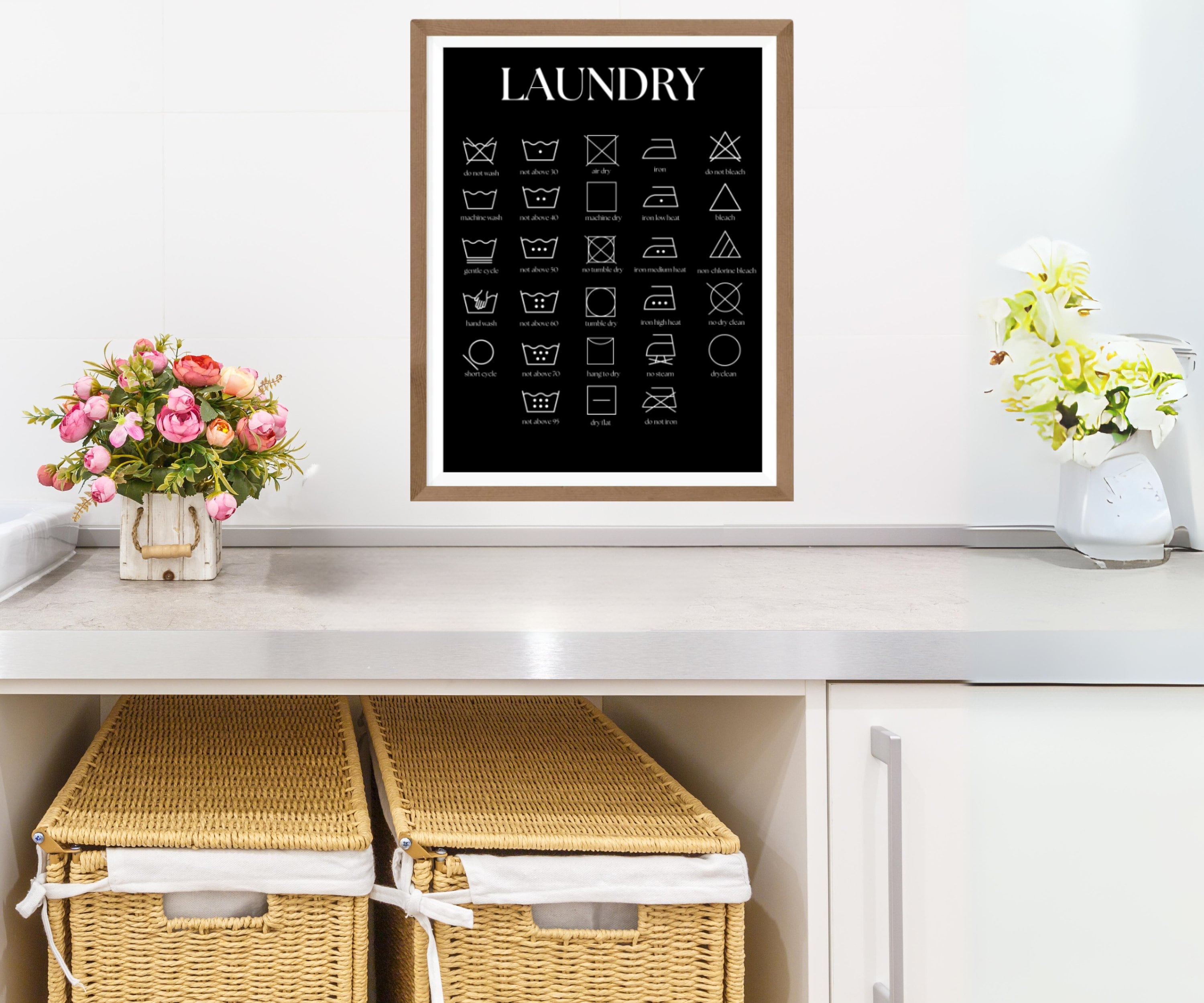 Laundry Room Decor Laundry Symbol Printable Laundry Guide Utility Room ...