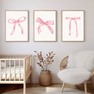 Bow Coquette Print | Dorm Room Decor | Pink Bows Print | Coquette ...