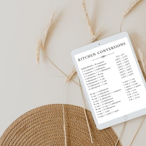 Kitchen Conversions Cheat Sheet Printable Measurement Guide Instant ...