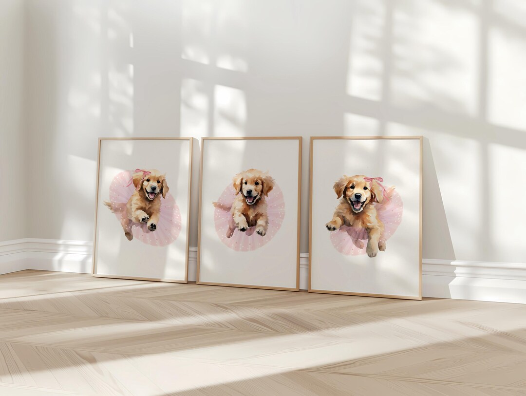 Ballerina Nursery Decor | Ballet Puppy Wall Art | Printable Girl's Room ...