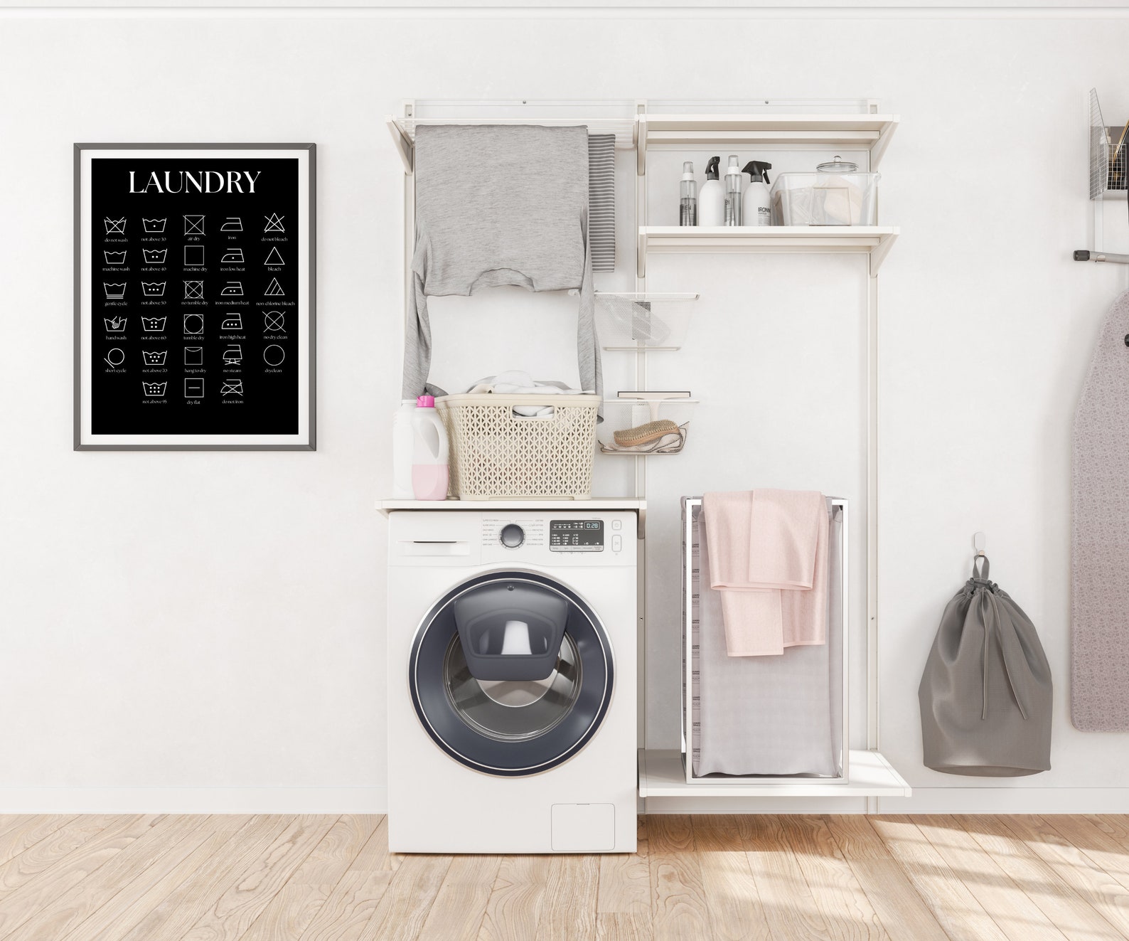 Laundry Room Decor Laundry Symbol Printable Laundry Guide Utility Room ...