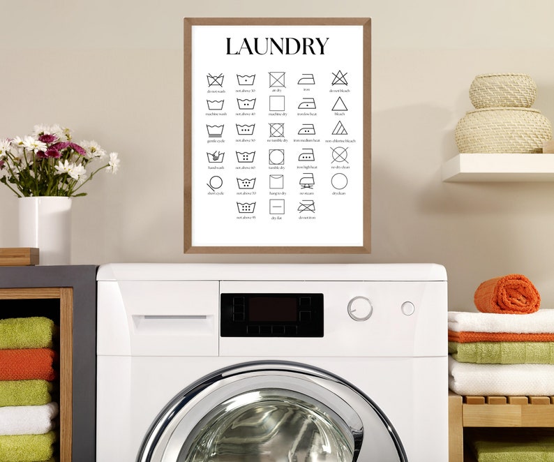 Laundry Symbols Guide: Printable Laundry Room Decor (PDF Download) - Etsy