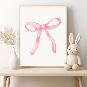 Bow Coquette Print | Dorm Room Decor | Pink Bows Print | Coquette ...