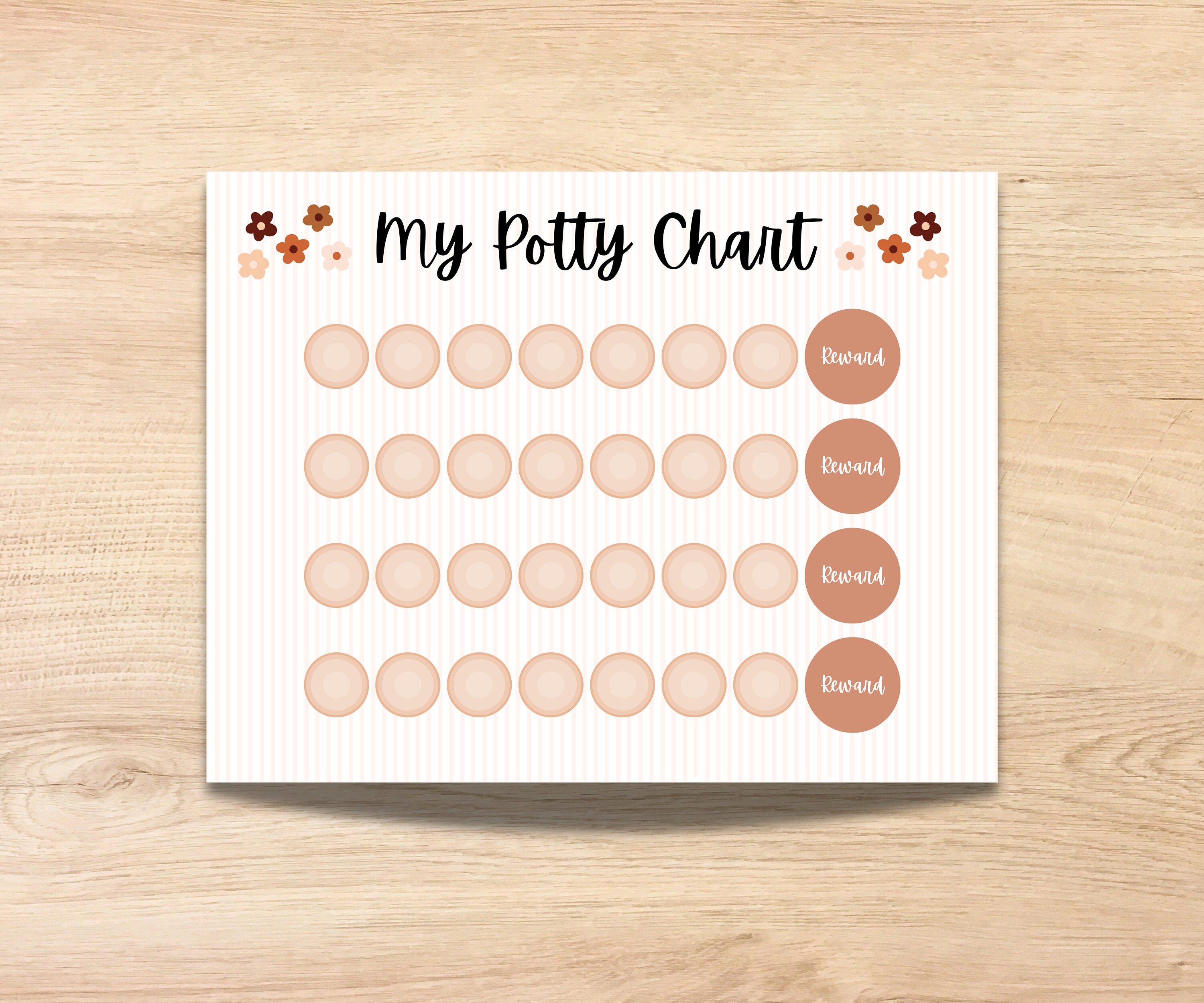 Printable Potty Training Chart | Toddler Reward Chart | Rainbow Reward ...