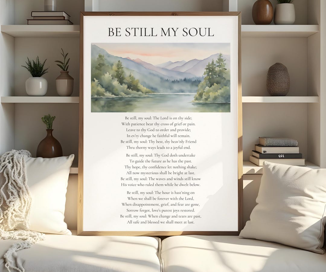 Be Still My Soul Art - Christian Hymn Wall Art - Vintage Decor ...