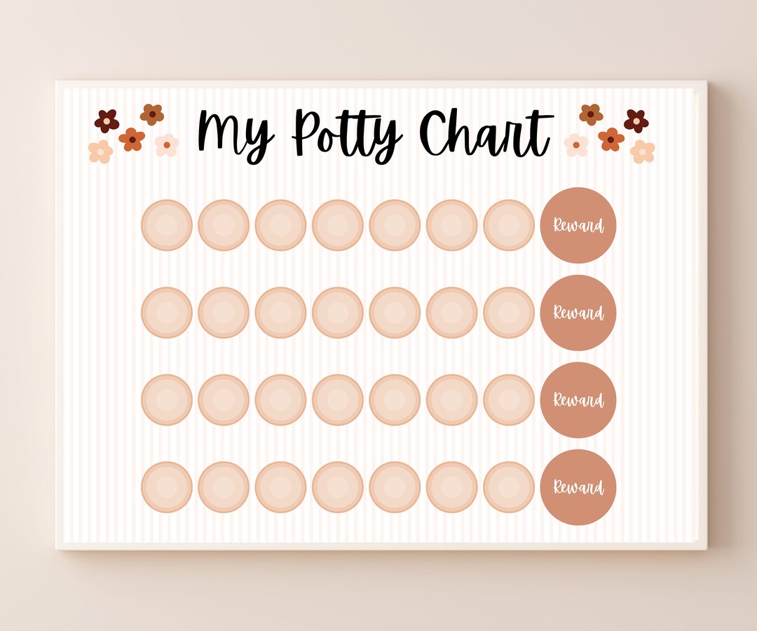 Printable Potty Training Chart | Toddler Reward Chart | Rainbow Reward ...