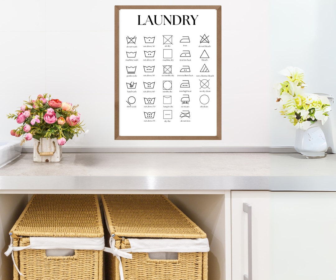 Laundry Symbols PDF Print | Instant Download Laundry Room Decor ...