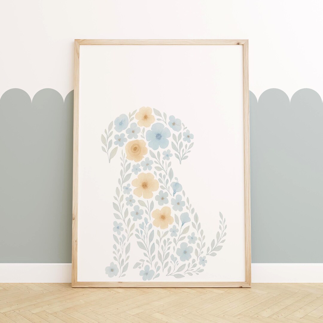 Puppy Nursery Art, Custom Dog Prints, Printable Nursery Decor, Cute ...