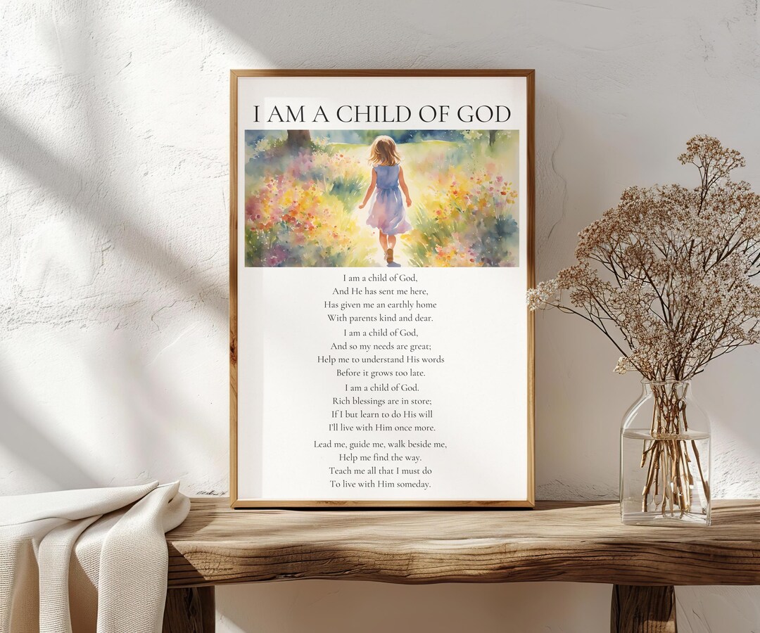 I Am a Child of God Print - Printable Scripture Wall Art - Baptism ...