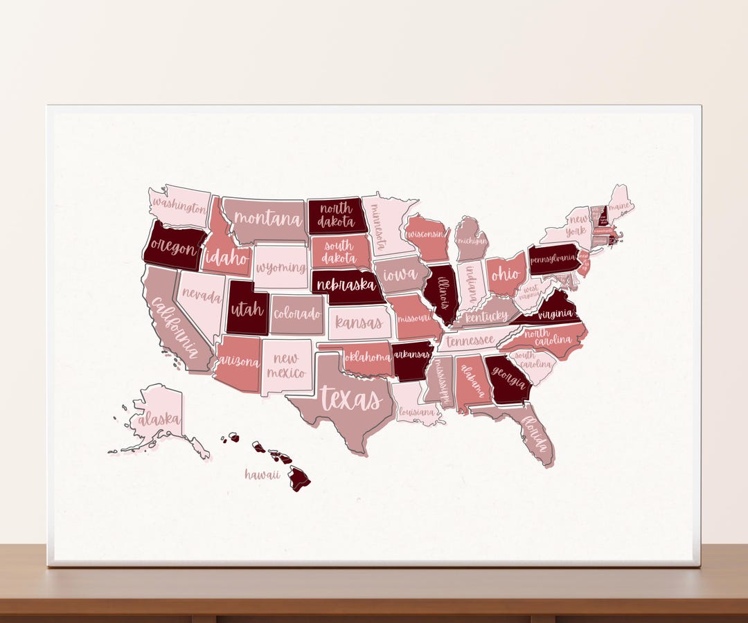Buy USA Map Art: Travel Push Pin Map (printable) Online in India - Etsy