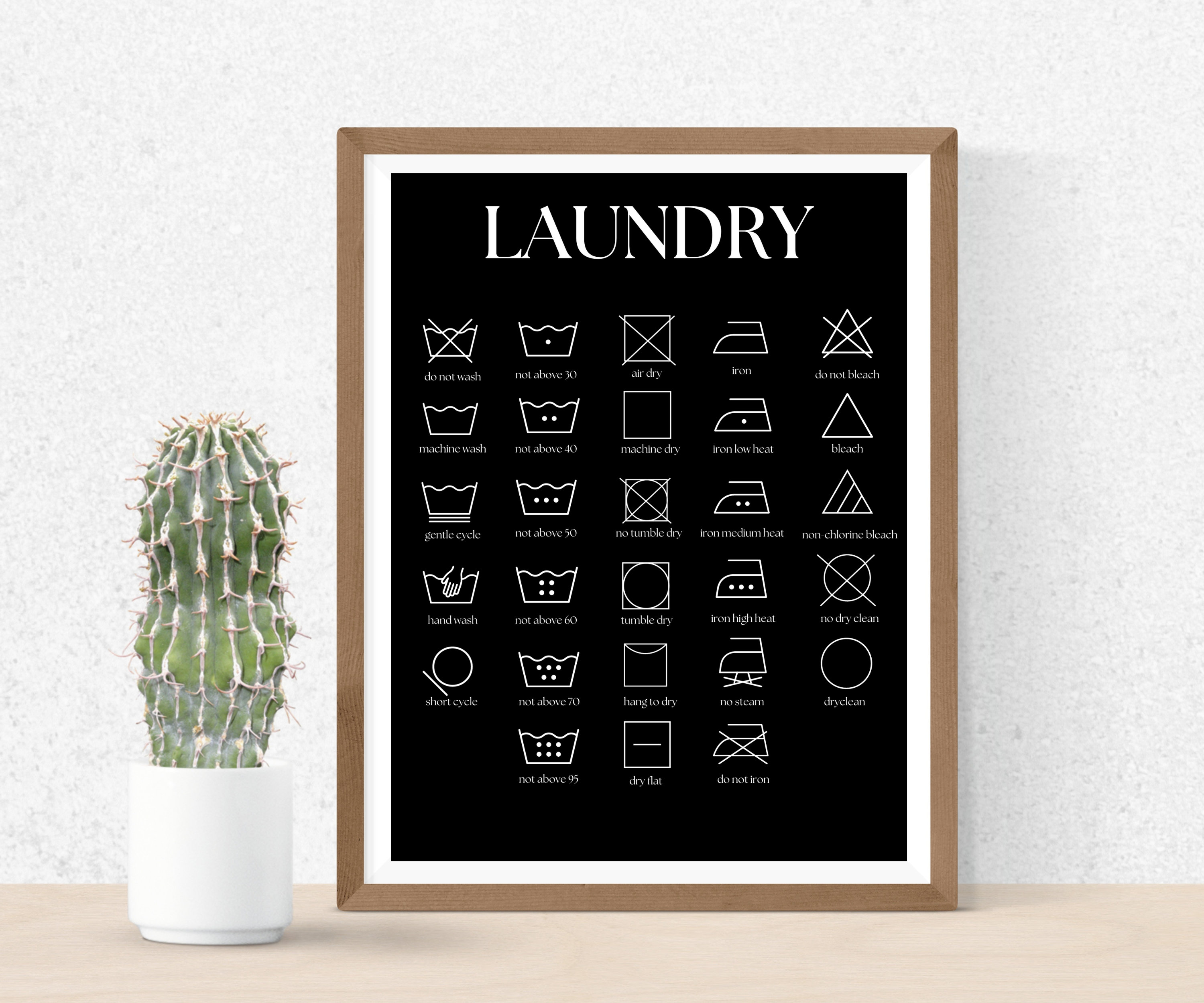 Laundry Room Decor Laundry Symbol Printable Laundry Guide Utility Room ...
