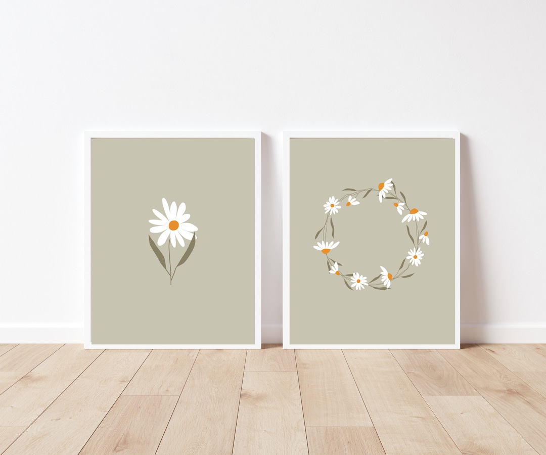 Daisy Poster Set Digital Download Daisy Art Print Set, PDF Download ...