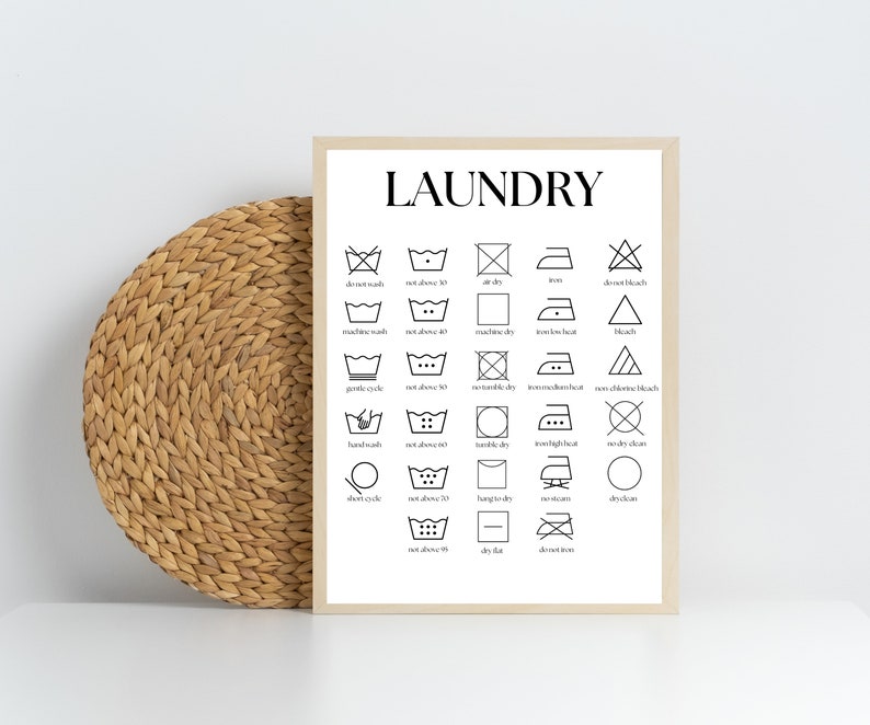 Laundry Symbols Guide: Printable Laundry Room Decor (PDF Download) - Etsy