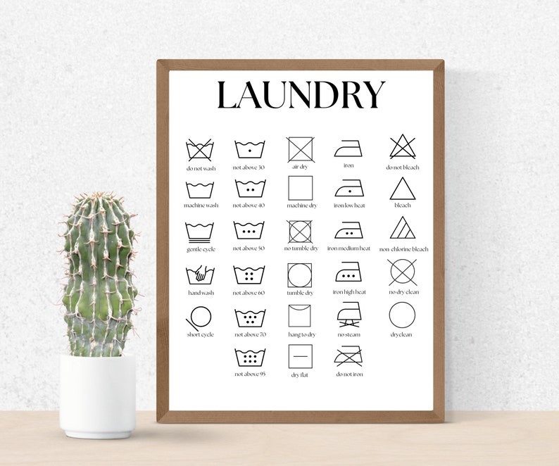 Laundry Symbols Guide: Printable Laundry Room Decor (PDF Download) - Etsy