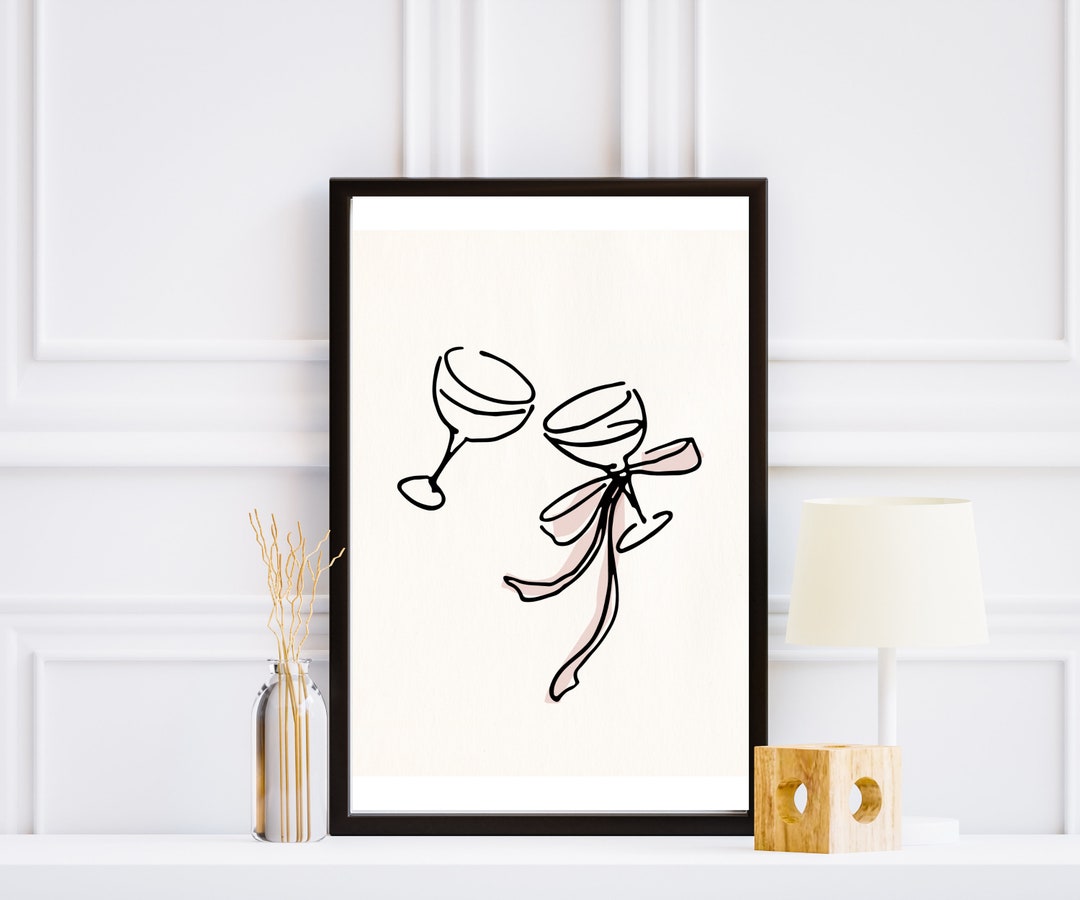Coquette Champagne Watercolor PDF Print Instant Download Coquette Print ...