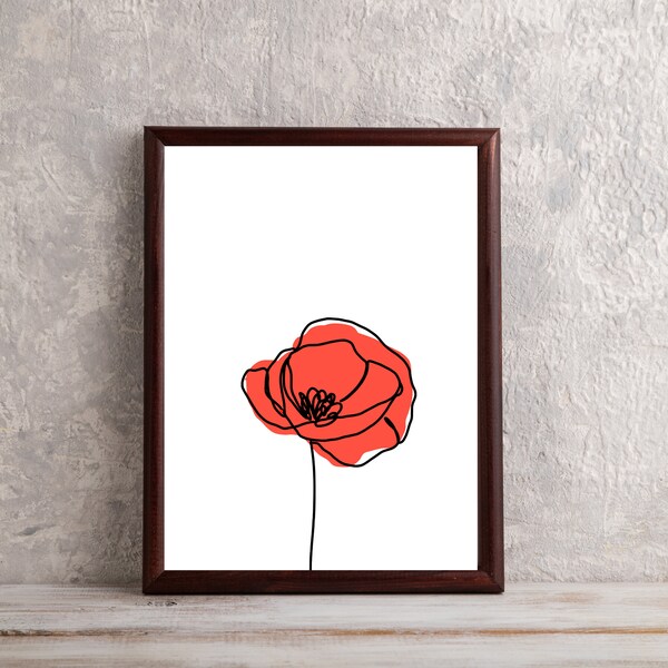 Red Poppy Painting - Etsy
