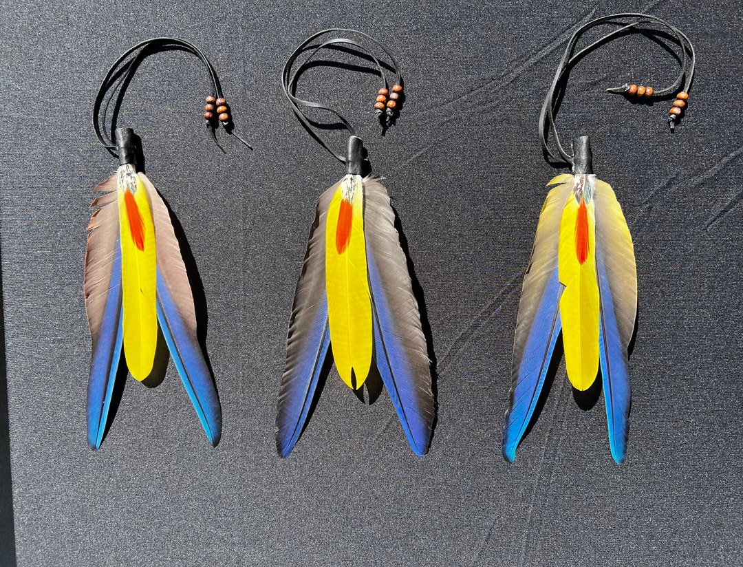 Macaw Feather Hair Tie - Etsy