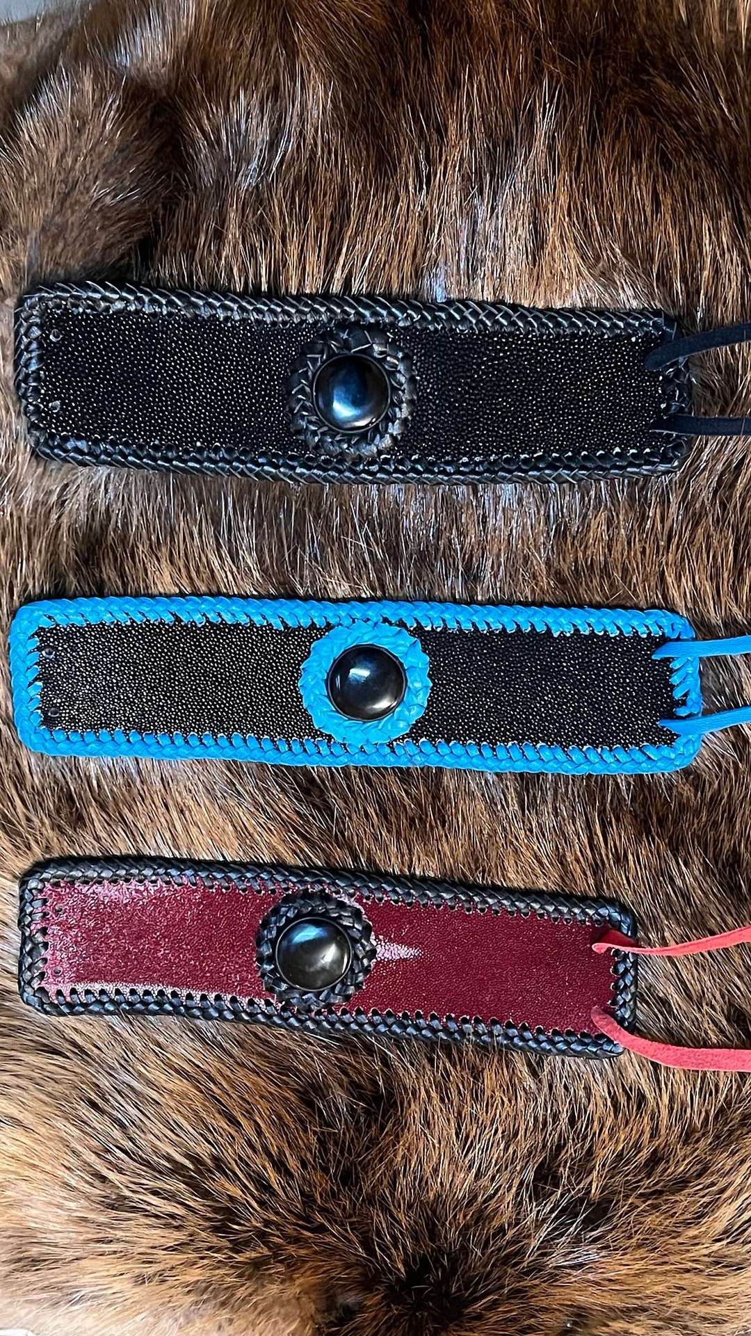 Aztec Stingray Leather Bracelets - Etsy