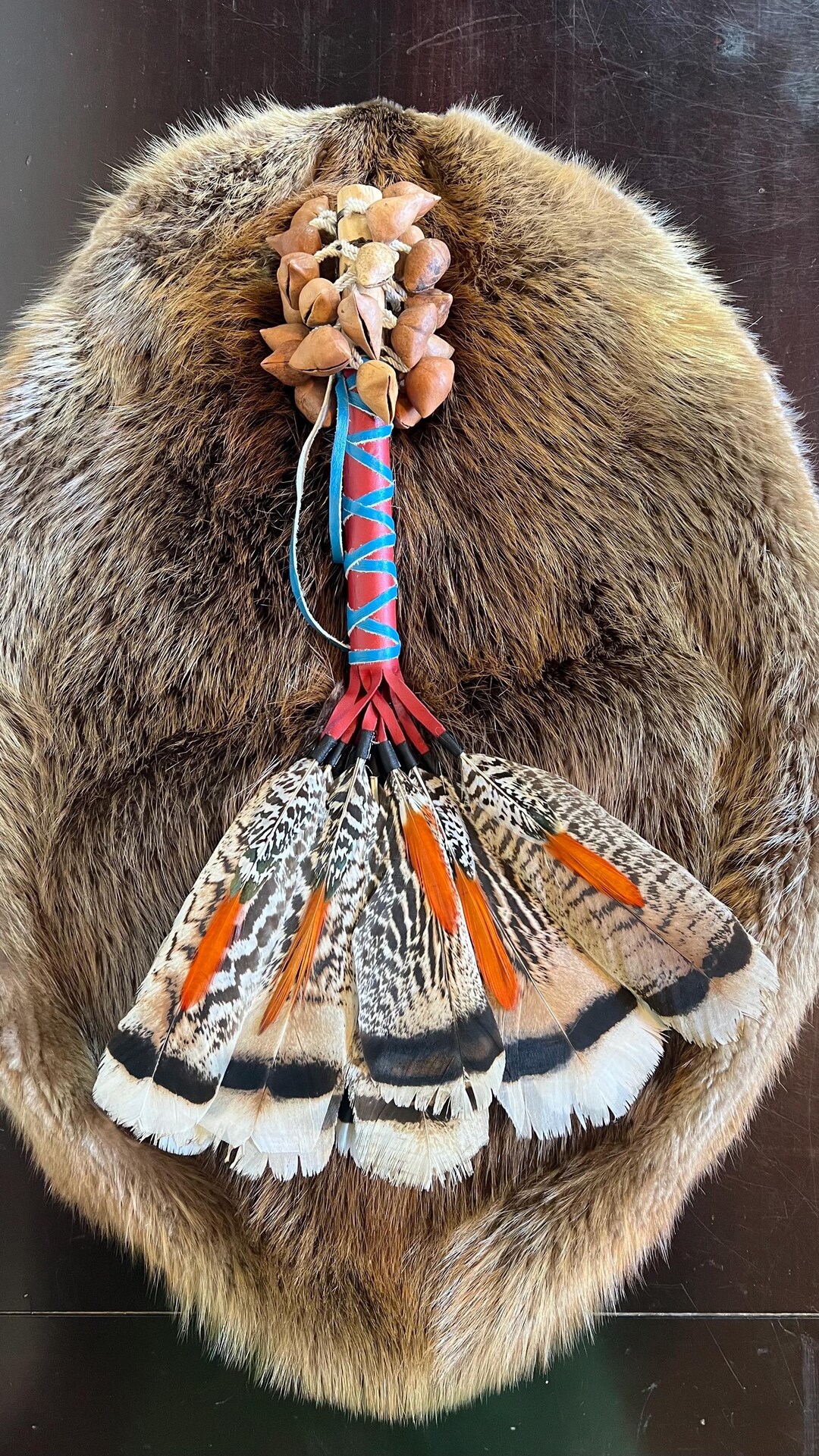 Mexica Rattle With Flamita Feathers - Etsy