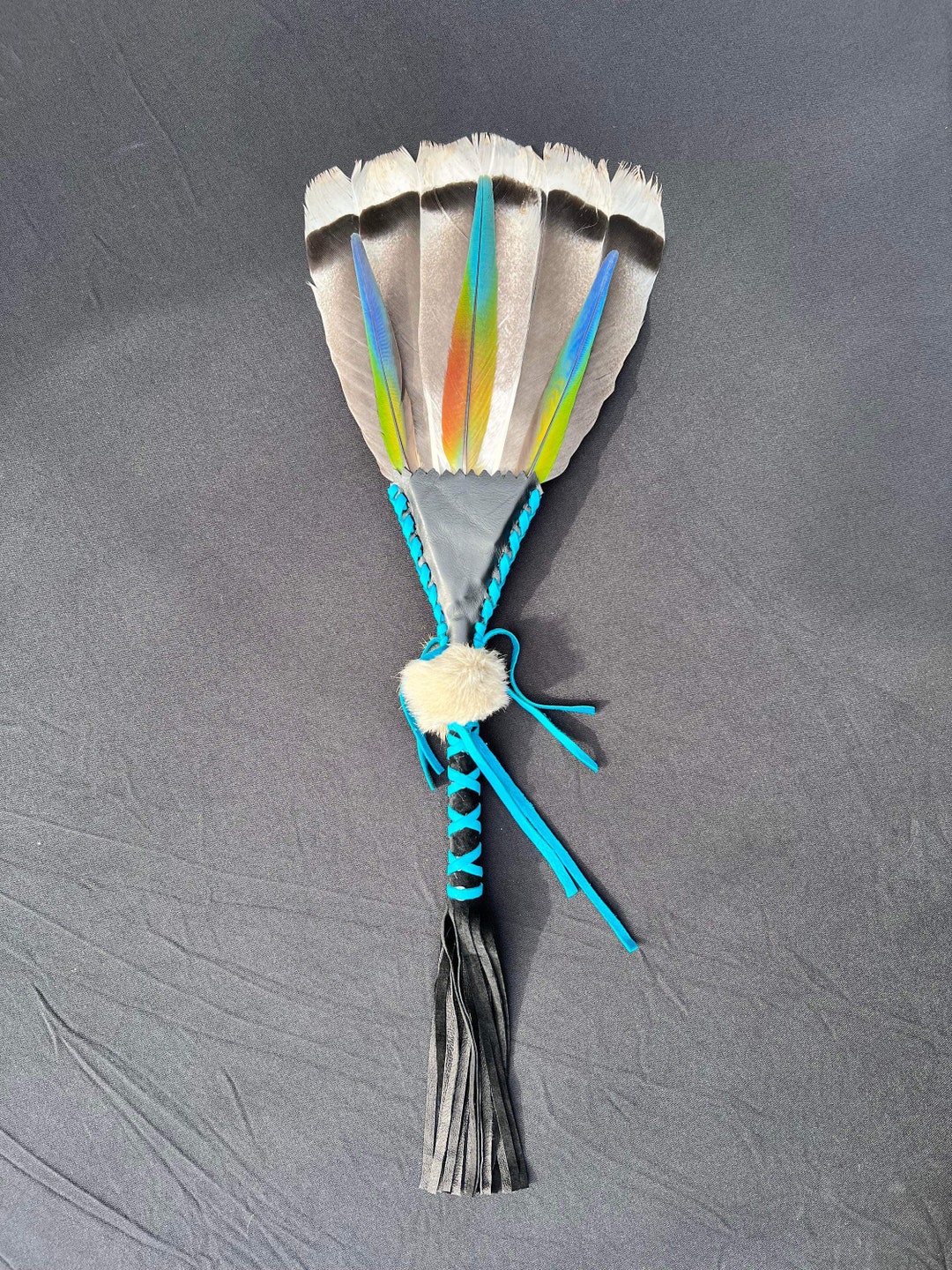 Ceremonial Feather Fan - Etsy