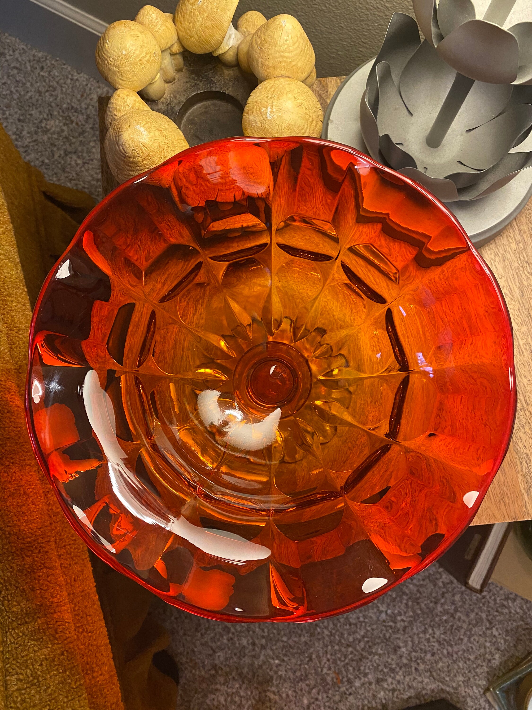 Kanawha Amberina Red and Amber Glass Footed Bowl - Etsy
