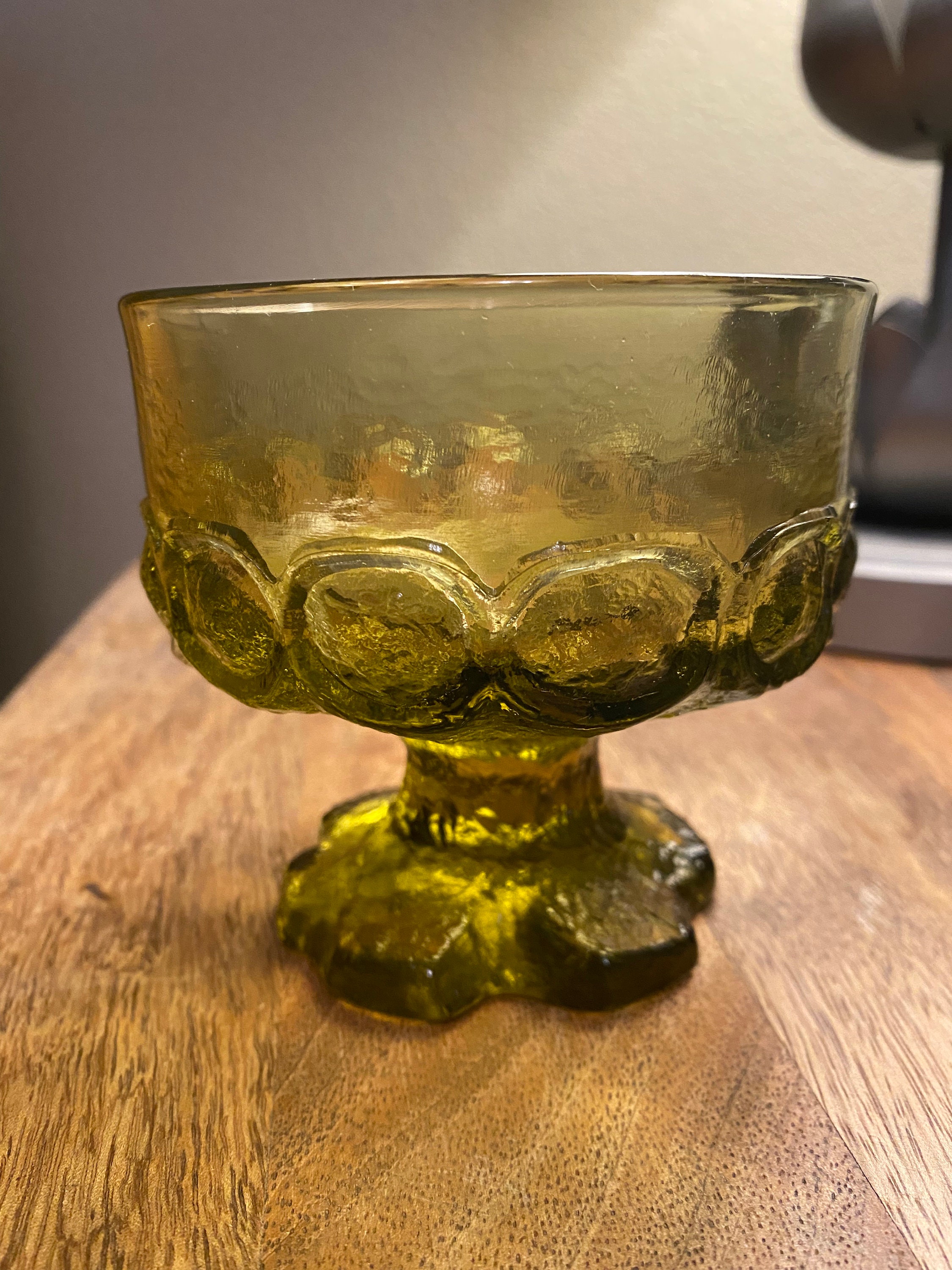 Set of 6 Tiffin Franciscan Crystal Madeira Footed Glass Green Goblets ...