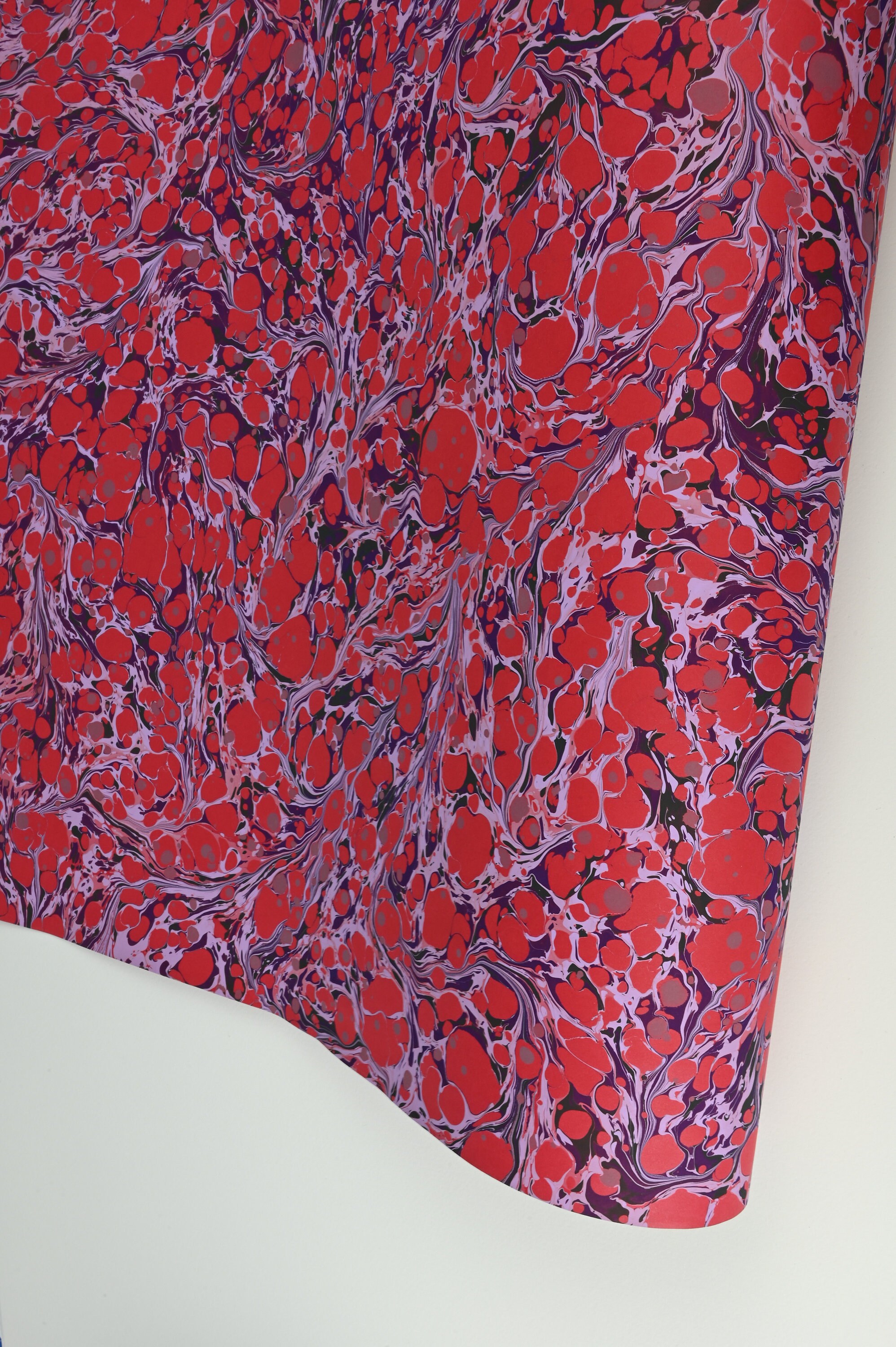 Veins on Poppy Red Marbled Paper - Etsy