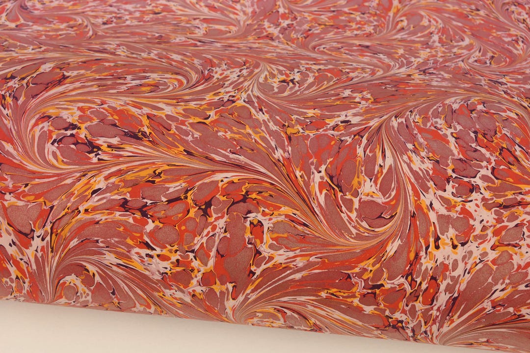 Marbled Paper: Ruby - Etsy