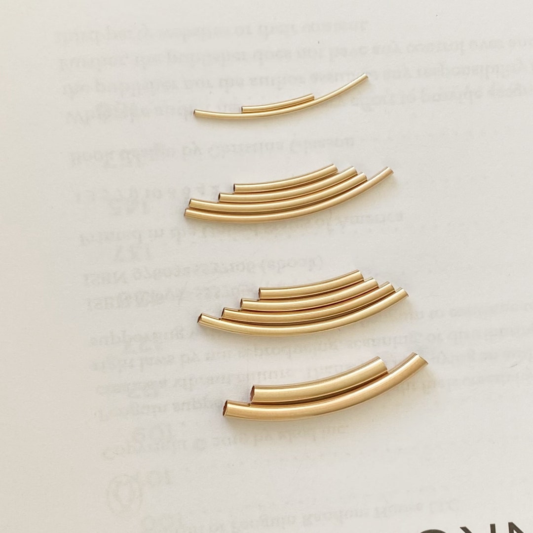 14K Gold Filled Curved Beads, Curved Tubes for Jewelry Making, Jewelry ...