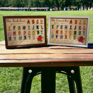 Teacher Thank You ABC Plaque, Teacher Appreciation, Teacher Gift ...