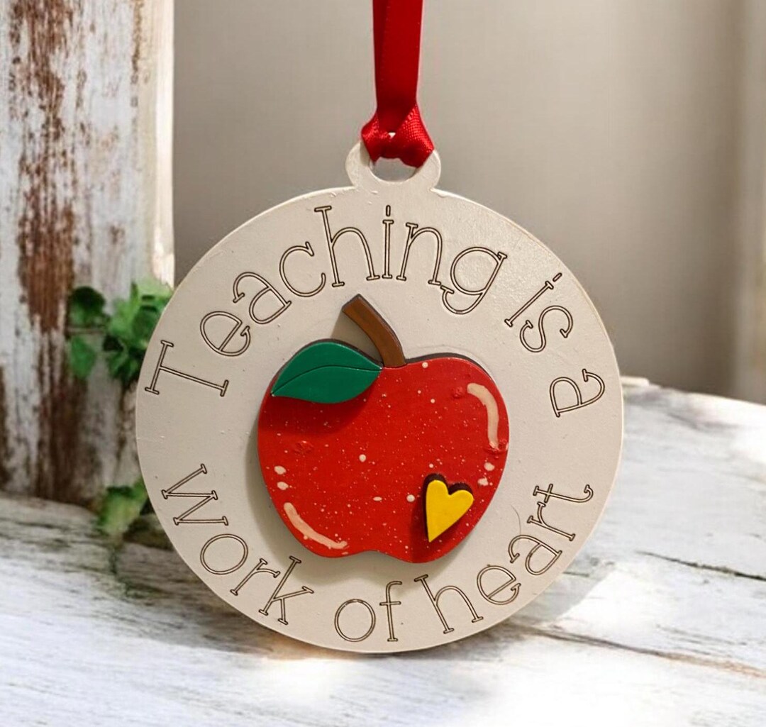 Teaching is a Work of Heart Ornament, Teacher Gift, Teacher ...