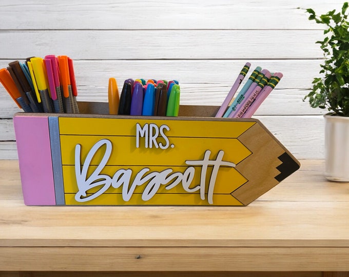 Personalized Teacher Desk Caddy, Teacher Gift - Etsy