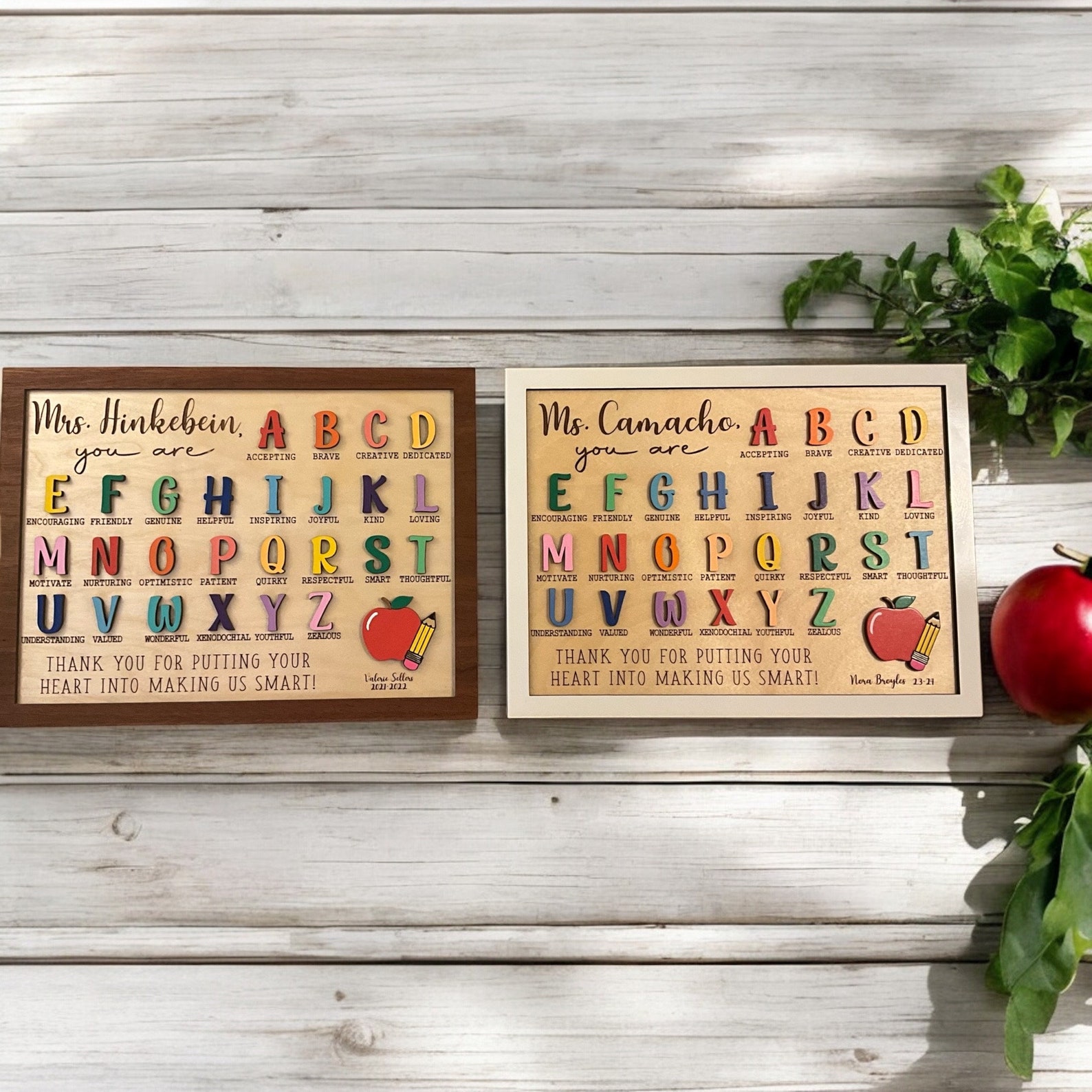 Teacher Thank You ABC Plaque, Teacher Appreciation, Teacher Gift ...