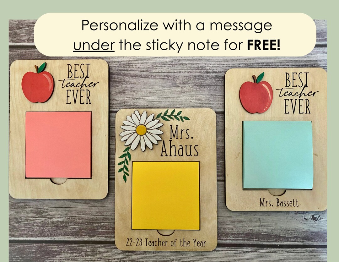 Teacher Sticky Note Holder, Best Teacher Ever, Secretary Gift, - Etsy